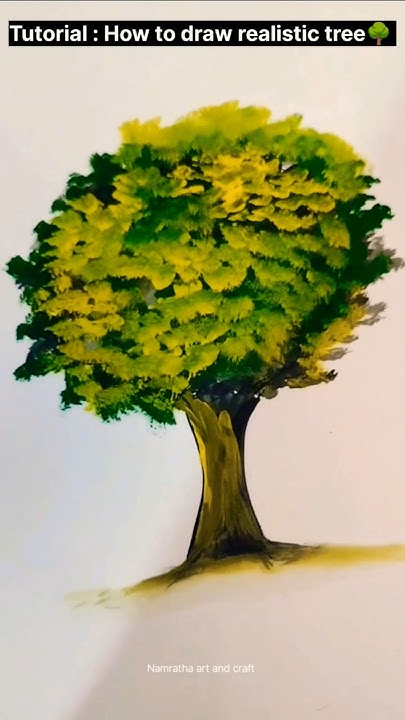 Tutorial : How to draw realistic tree🌳 #Shorts #Trending - YouTube