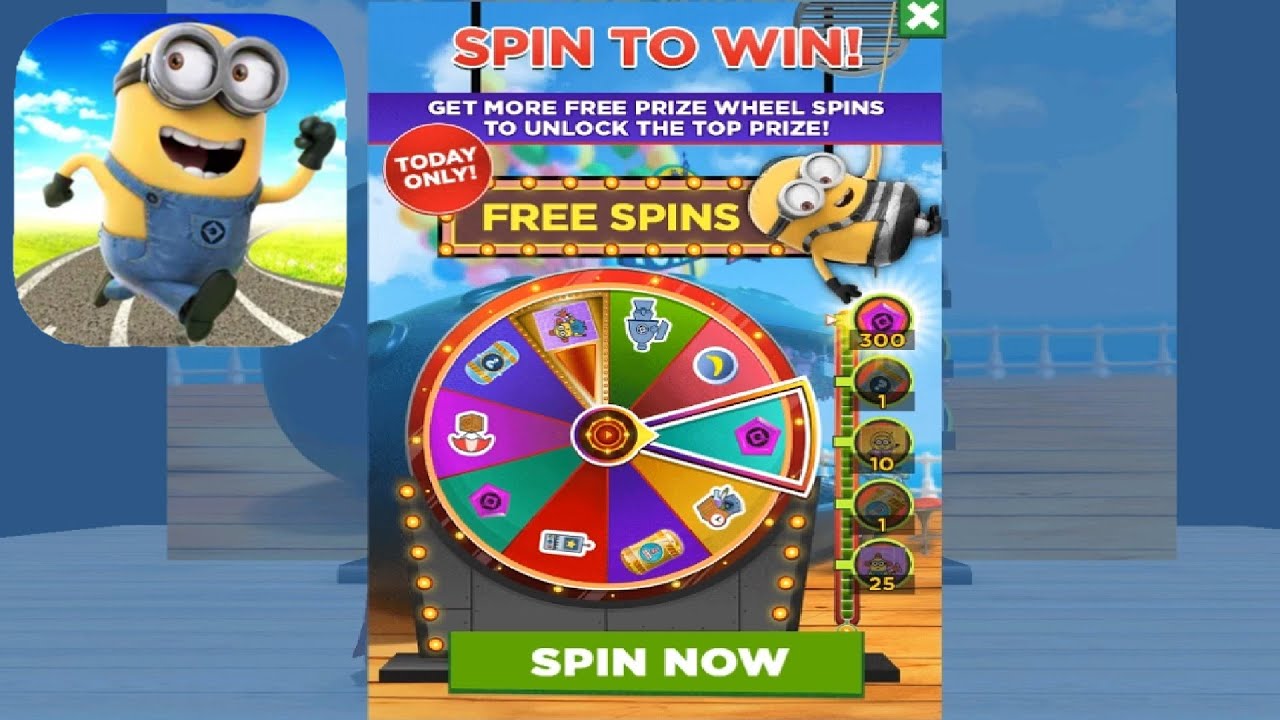 Minion Rush SPIN TO WIN ! / GET 30 PRIZE WHEEL SPINS fullscreen ...