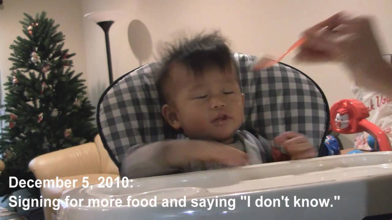 Baby Signing: Alexander signs MORE and I DUNNO/ Baby Sign Language ...