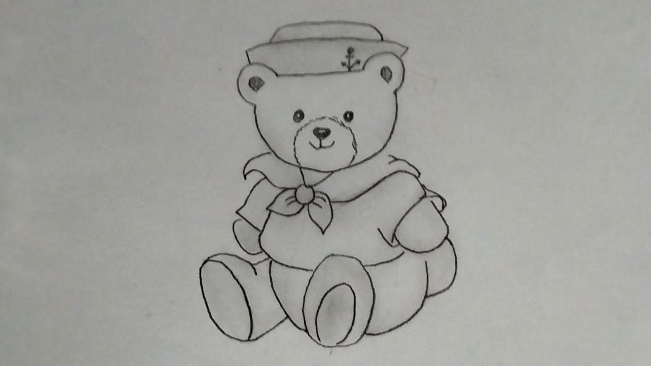 How to draw a teddy bear || Easy teddy bear drawing step by step ...