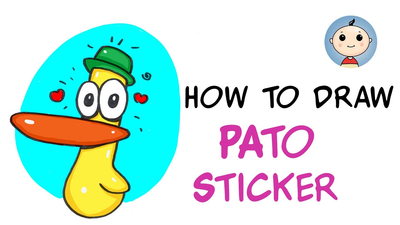 How to Draw Pato Sticker from Pocoyo Step by step tutorial - YouTube
