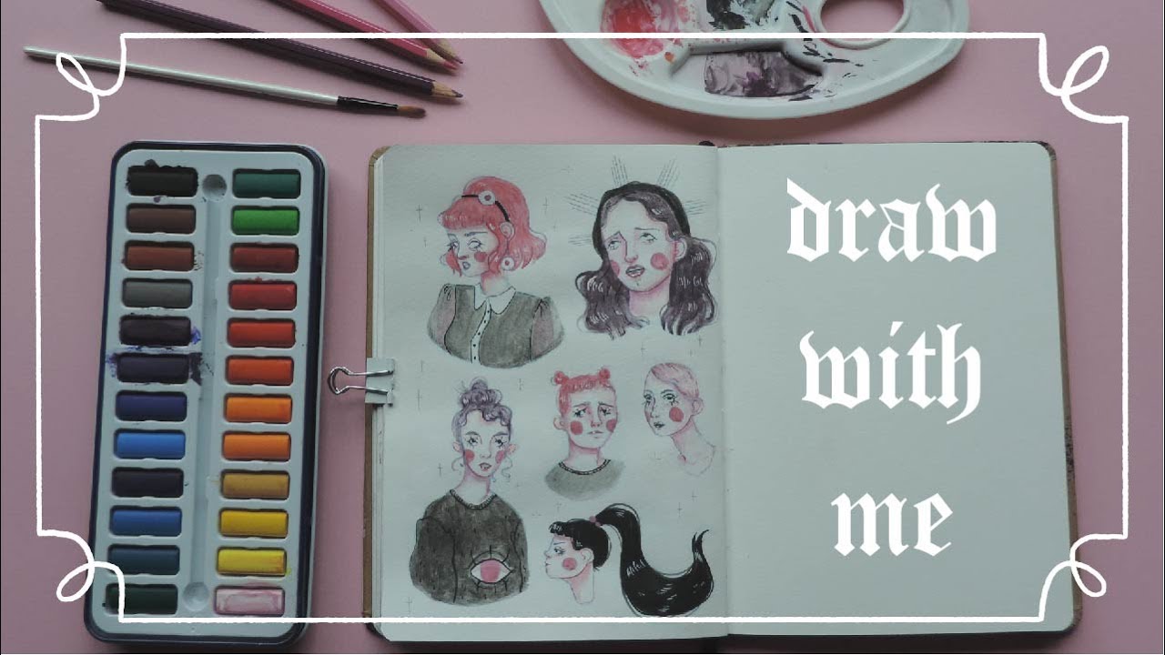 🎀 Real-Time Draw With Me 02// drawing from references & business cards ...