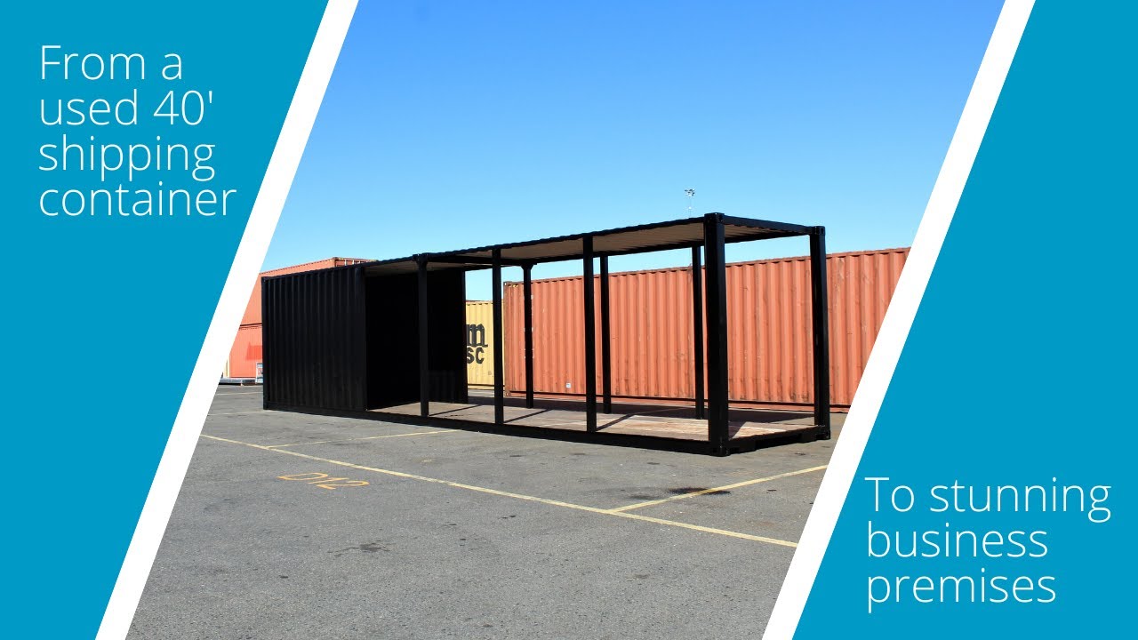 40' Shipping container store - YouTube