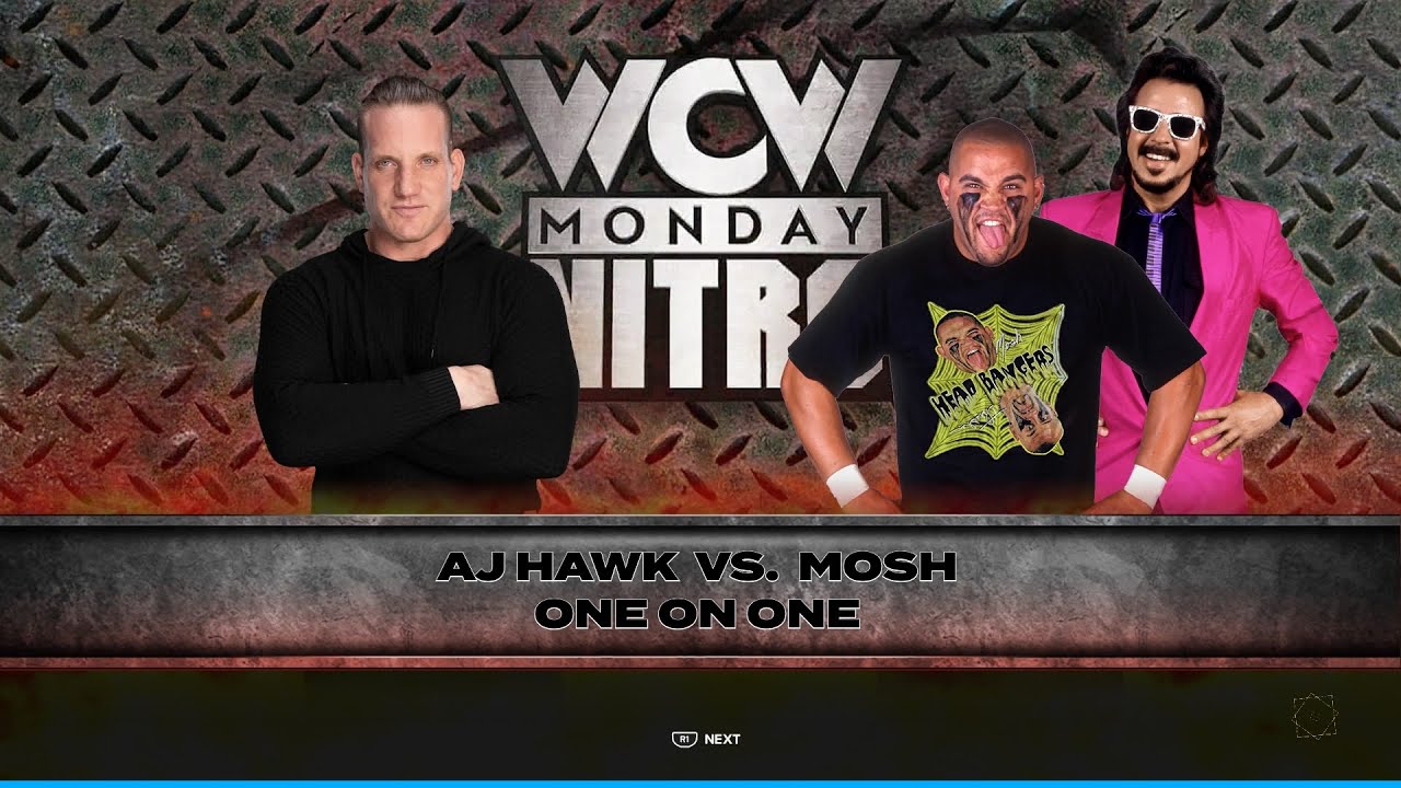 🔥 AJ Hawk vs. Mosh & Jimmy Hart on Monday Nitro! 🔥 - YouTube