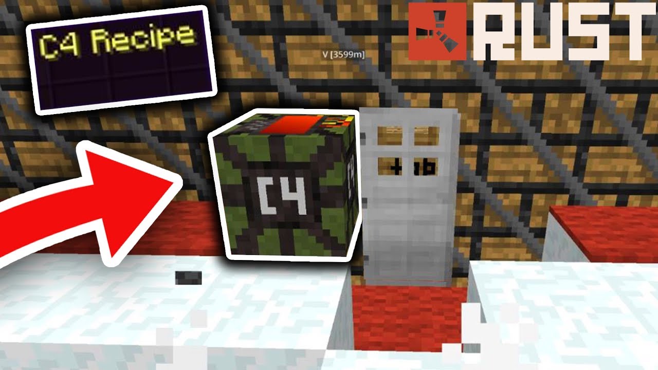 I found a C4 recipe! (MULTIPLE RAIDS & GUN FIGHTS) | Minecraft Rust #2 ...