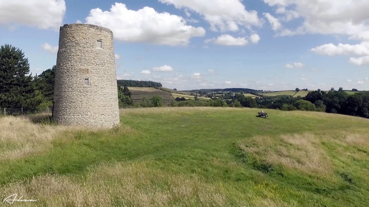 Aerial video: Much Wenlock Windmill Hill and the Blue Lagoon - YouTube