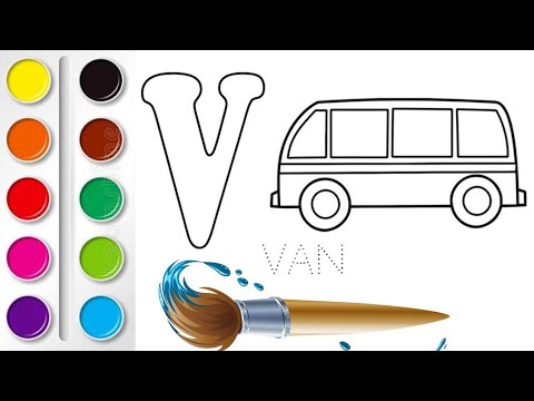 How to draw a Beautiful Alphabet V for Van Trick Drawing tutorial for ...