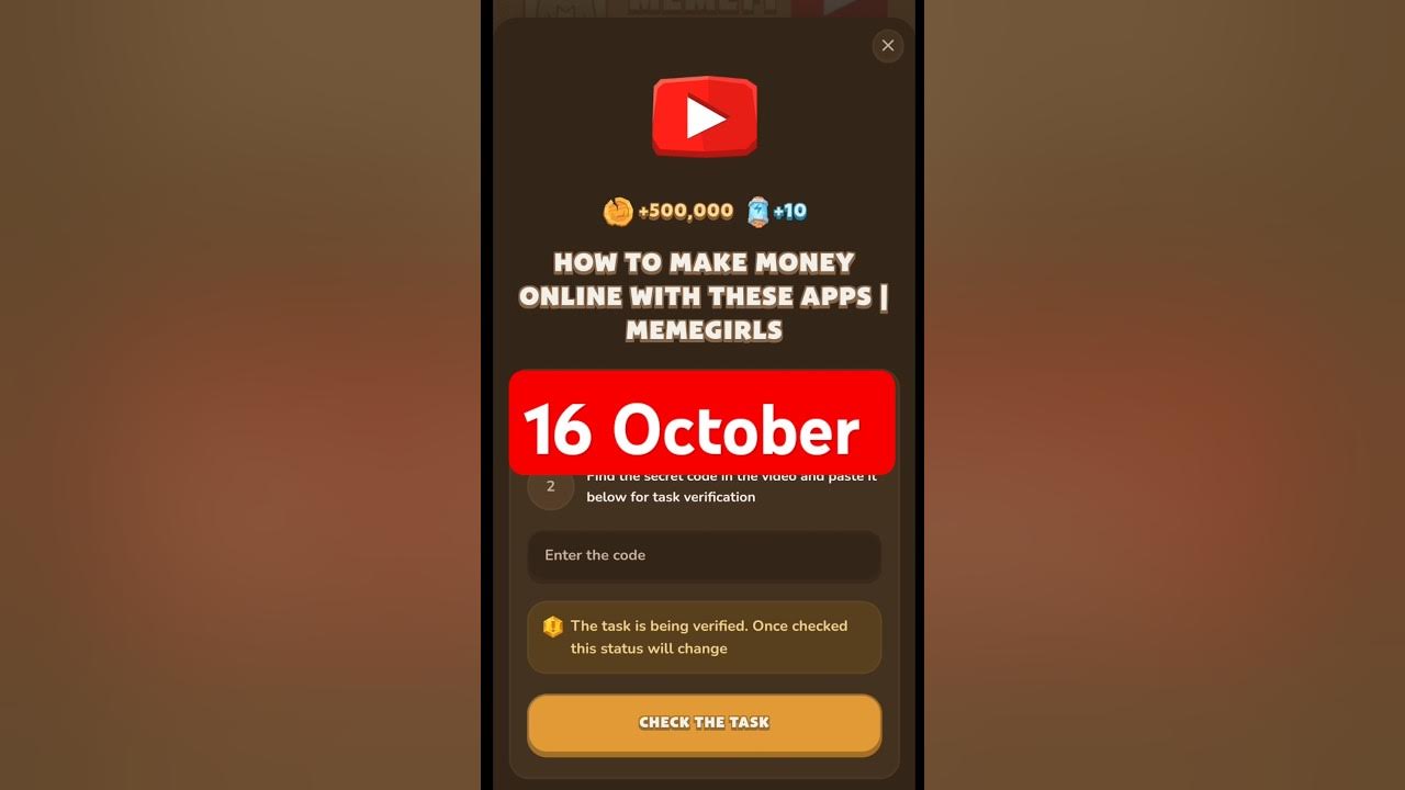 HOW TO MAKE MONEY ONLINE WITH THESE APPS | MEMEGIRLS #memefi #code - YouTube