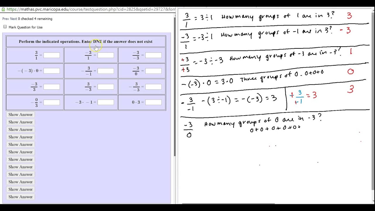 Number Sense 1: Integer Multiplication and Division Involving 1 or 0 ...