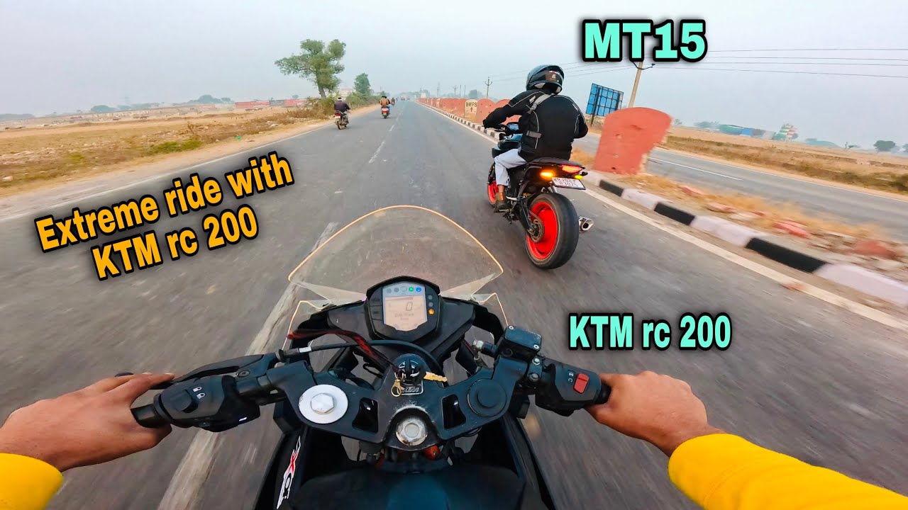 Extreme ride with KTM rc 200 🔥 || Yamaha MT15 v/s KTM rc 200 🥵 - YouTube