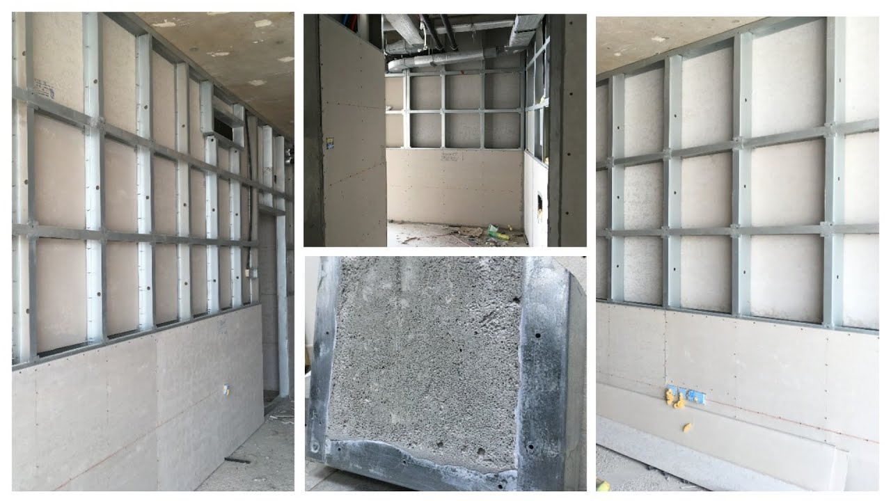 Lightweight concrete infill casting for interior partition walls - YouTube