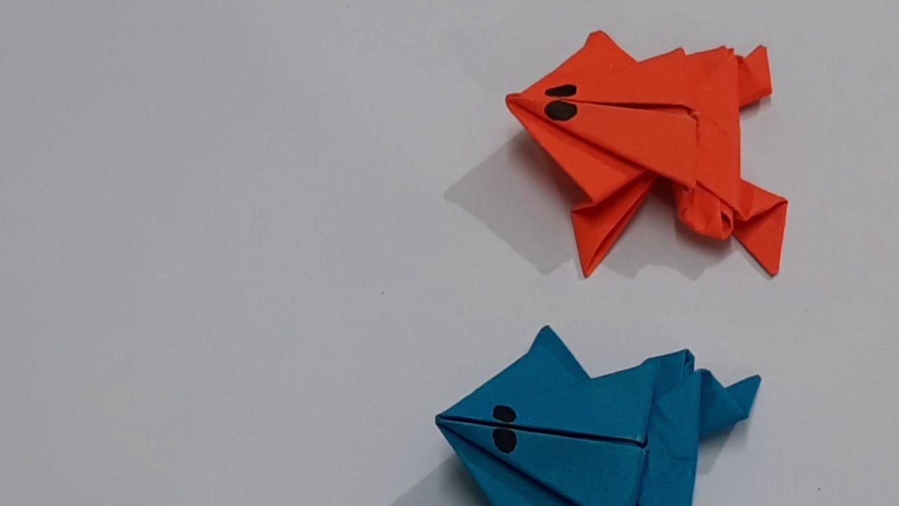 Jumping frogs | Origami Frog | Paper frog| moving paper toys| paper ...
