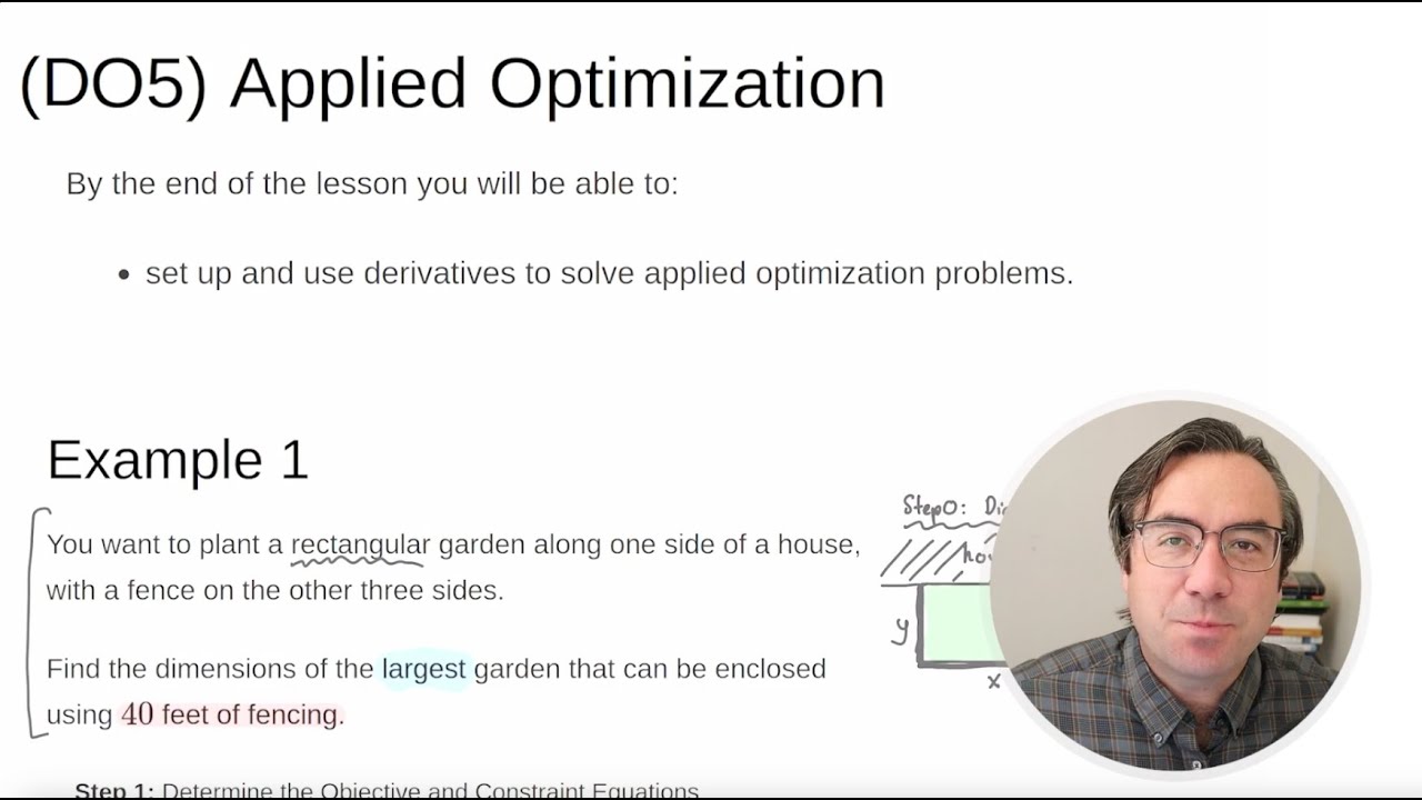 MTH 121 Prep - Applied Optimization - YouTube