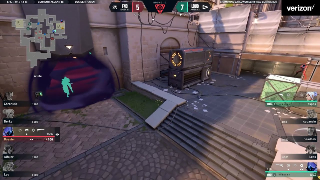 FNC Boaster 1v2 CLUTCH vs LOUD | VALORANT Champions 2023 - YouTube