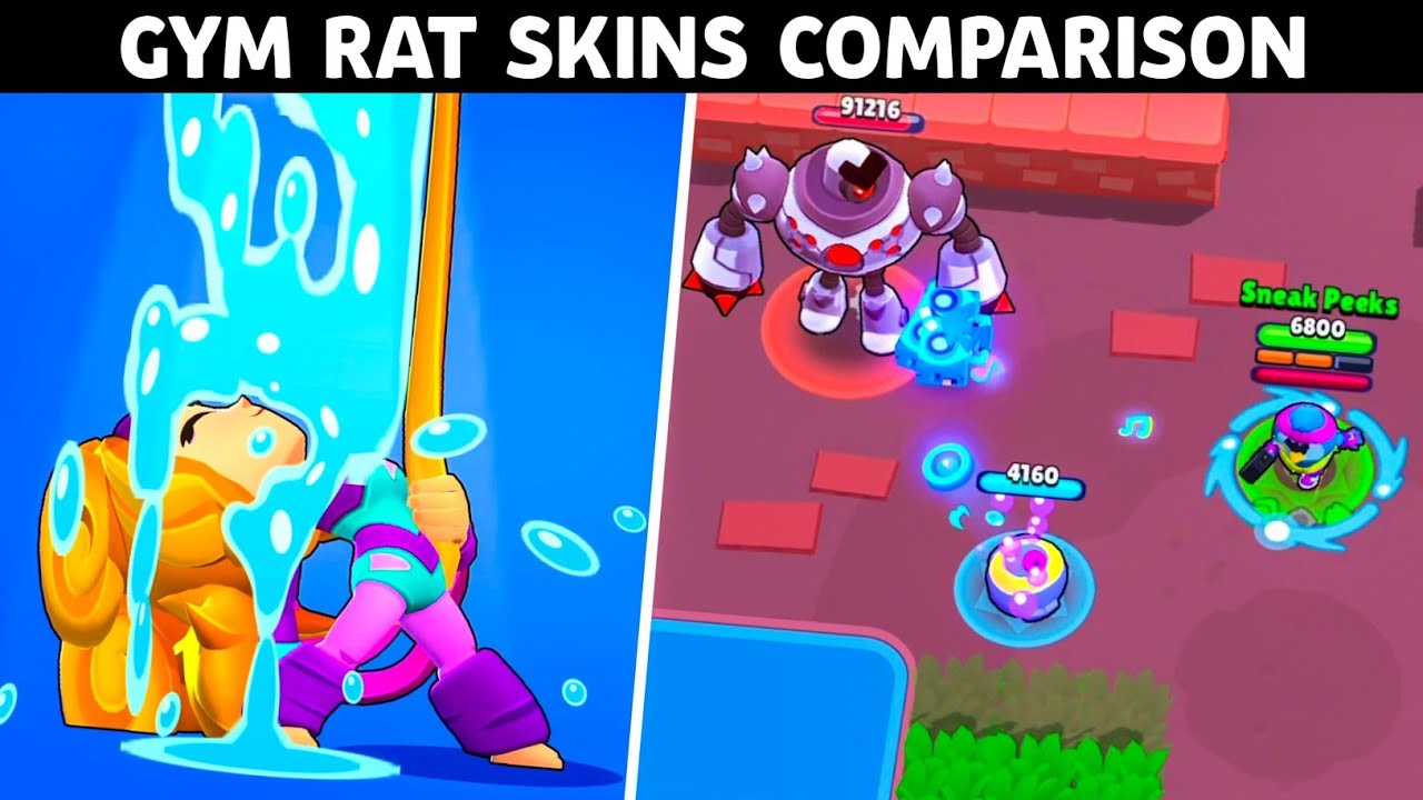 Brawl Stars All Gym Rat Skins Comparison | Gameplay, Pins, Player Icon ...