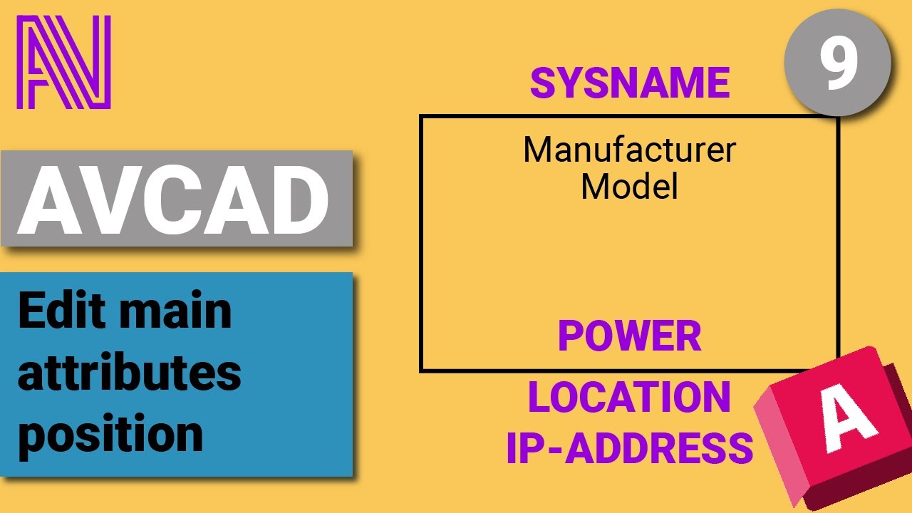 AVCAD - AVCAD for CAD - Edit main attributes position - YouTube