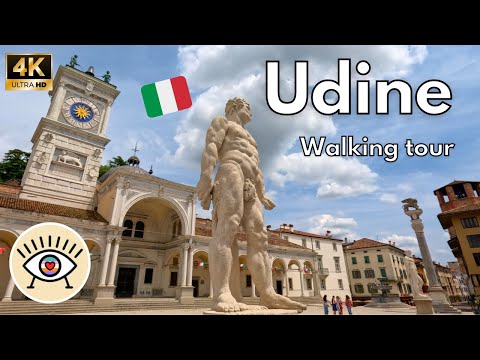 Udine'de Yürüyüş [4K] HDR 🏛️ Altyazılı İtalyan Harikaları