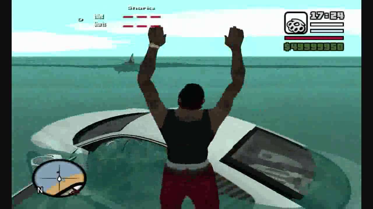 GTA SA Shark attack Mod - YouTube