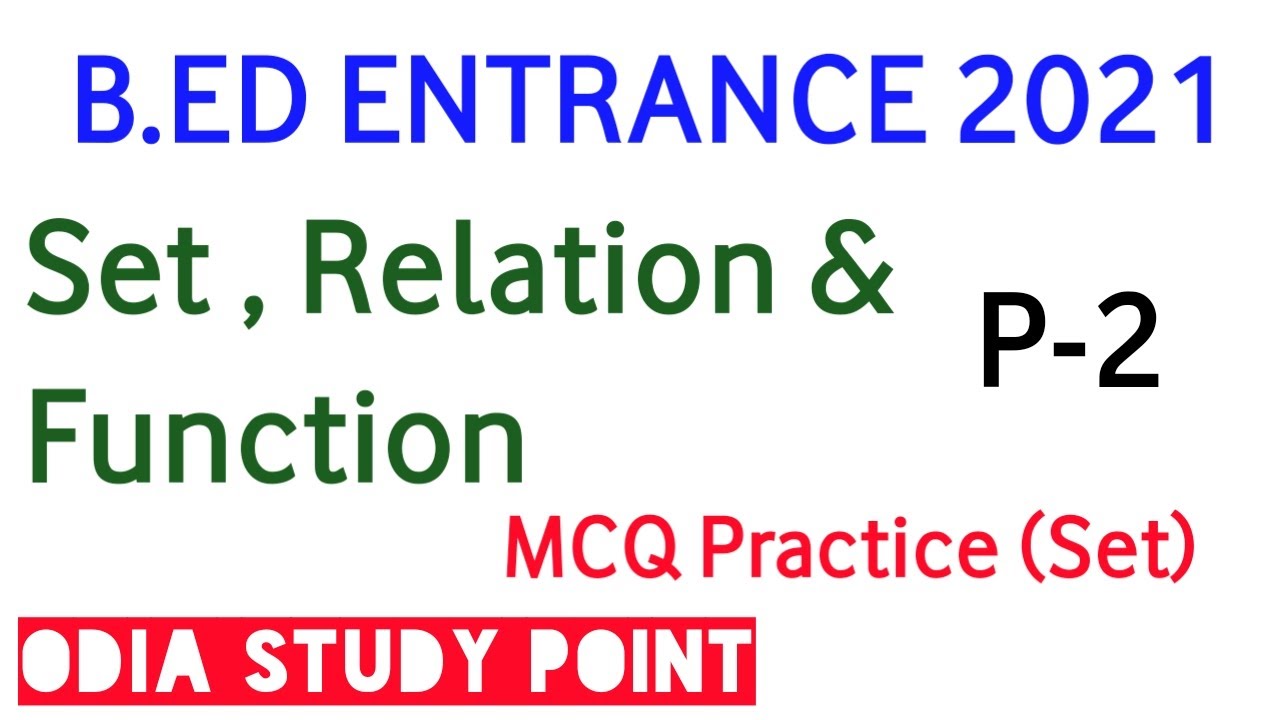 Set,Relation & Function ( Part-2)|| Mathematics||B.ed entrance 2021 ...