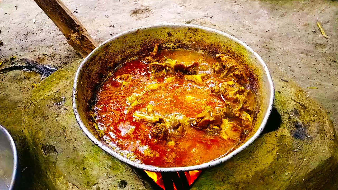 Cooked Entire Chicken With Mustard Oil and Village Lifestyle | Natural ...