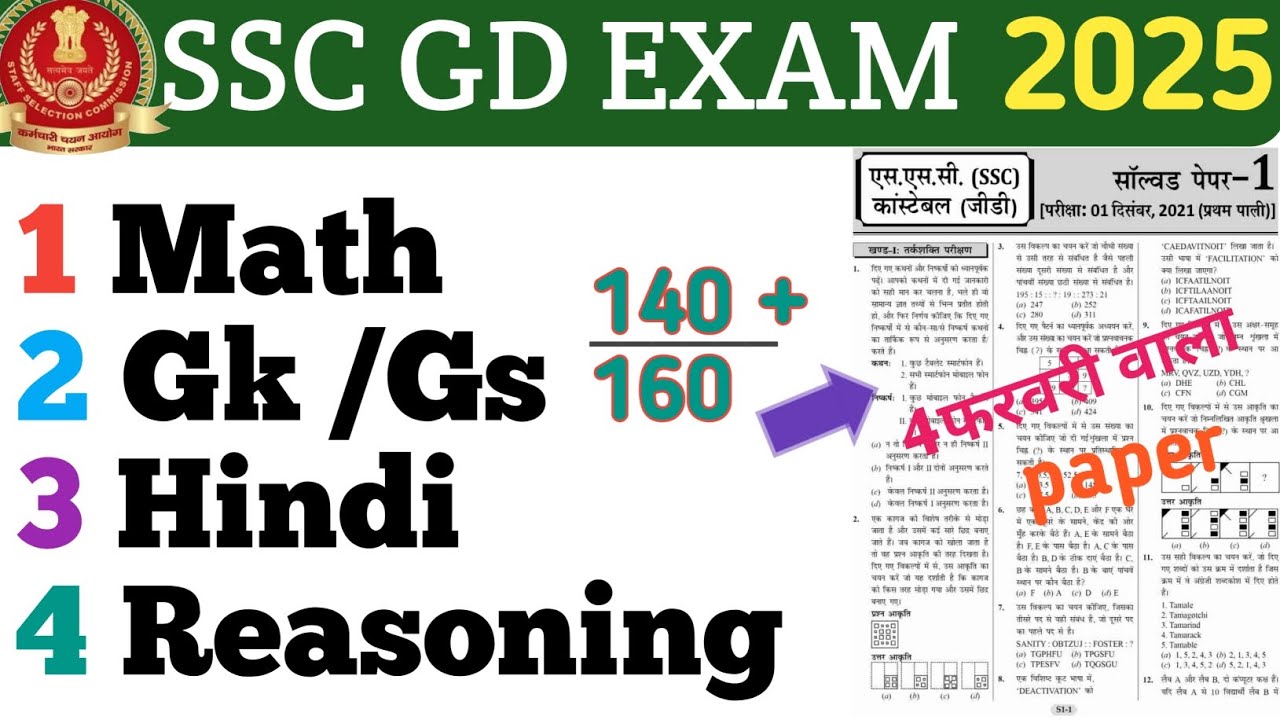 SSC GD 4 Feb All Shift Answer Key 2025 || SSC GD 4 February Expected ...