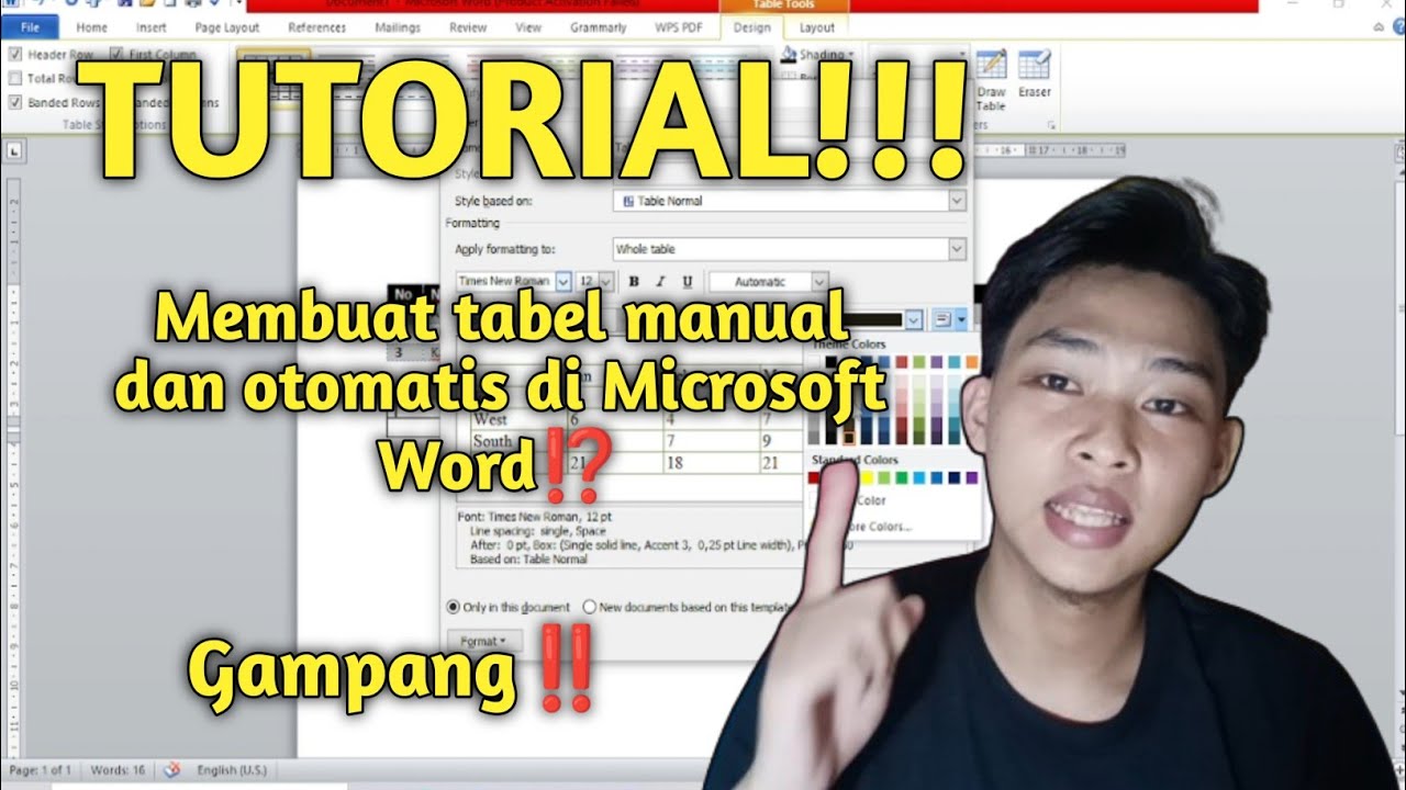 CARA MUDAH MEMBUAT TABEL DI MICROSOFT WORD⁉️KHUSUS BUAT PEMULA‼️| TUTORIAL MICROSOFT WORD - YouTube