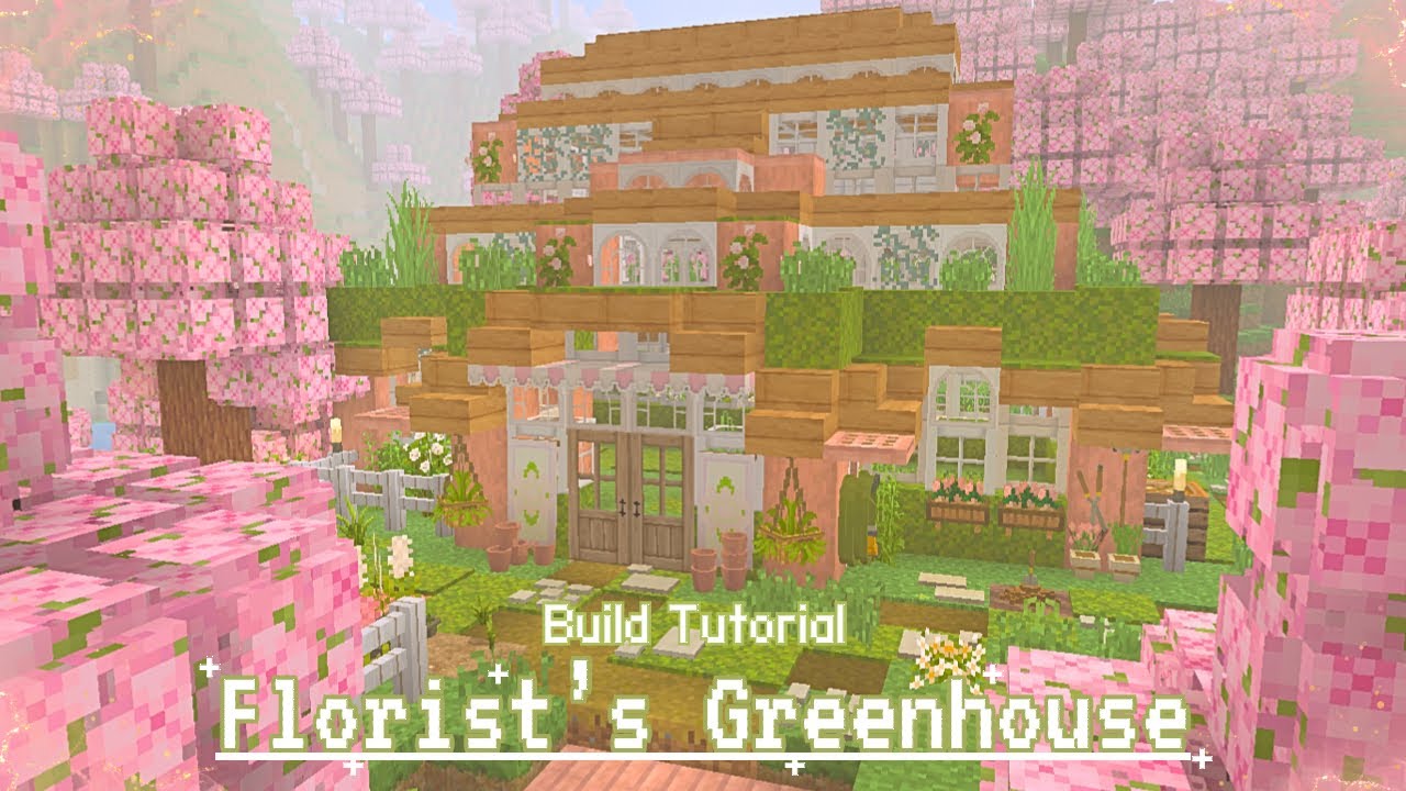 A Florist Greenhouse 🌱 || Minecraft pe build tutorial { Pt: 1 exterior ...
