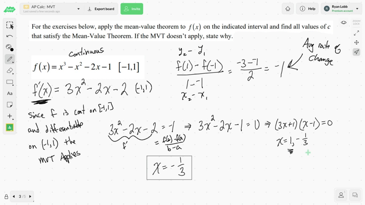 AP Calc: Mean Value Theorem - YouTube