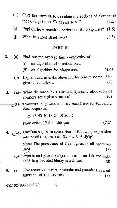 Previous year question paper MCA 1ST SEM (Subject -Data structure) YMCA ...