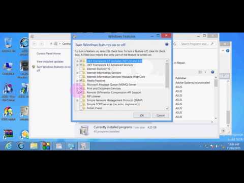 how to turn windows features on and off - YouTube
