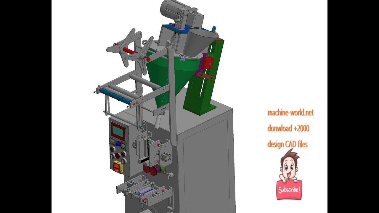 Screw packaging machine-industrial 3D model : machine-world.net P473 ...