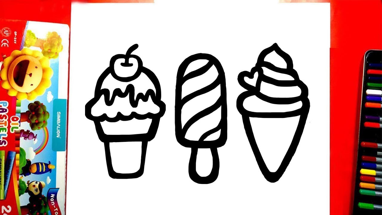 How To Draw Ice Cream Easy Step by Step | Easy Ice Cream Drawing ...