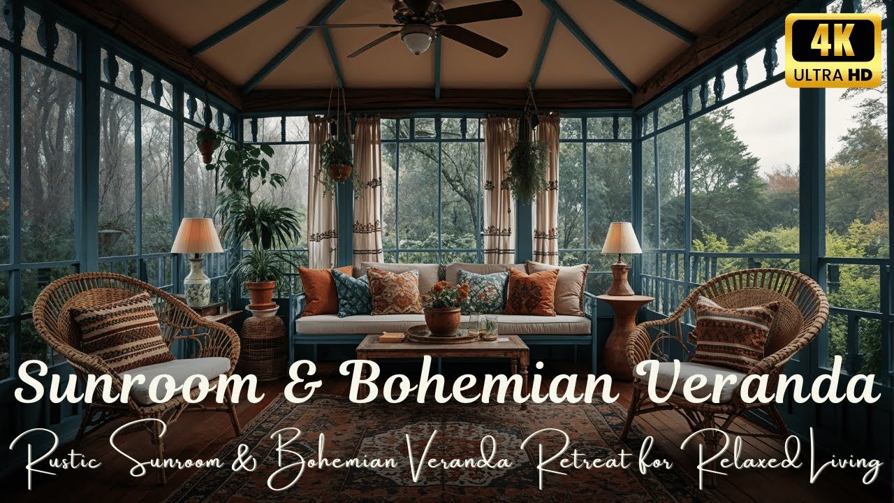 Rustic Sunroom & Bohemian Veranda Retreat for Relaxed Living - YouTube