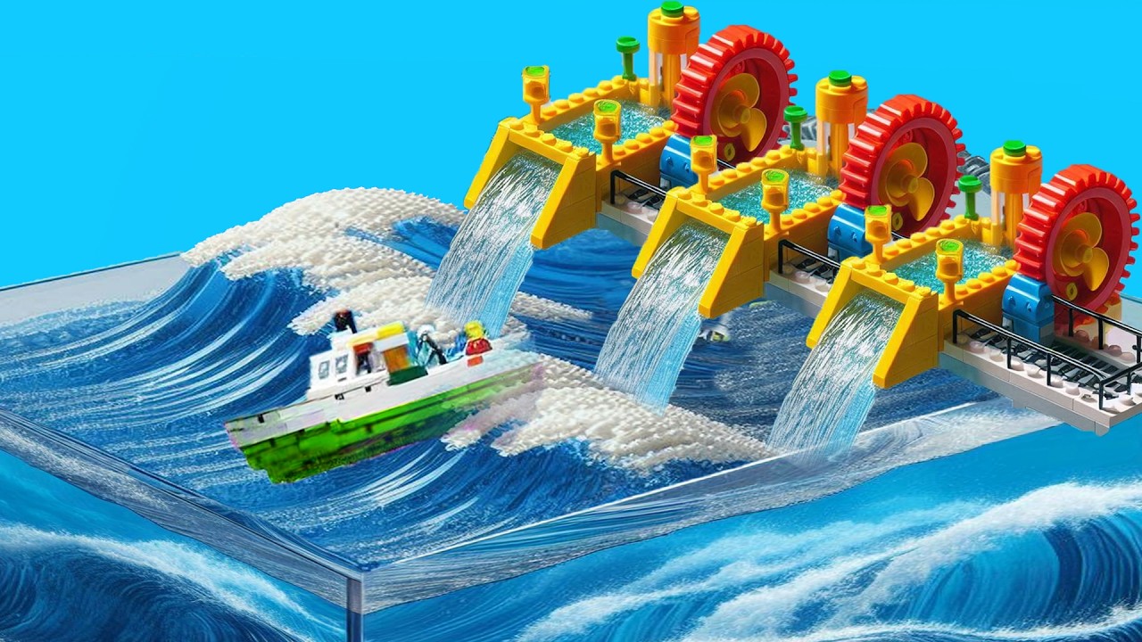 Testing LEGO Wave Machine for Sinking Lego Ships - YouTube