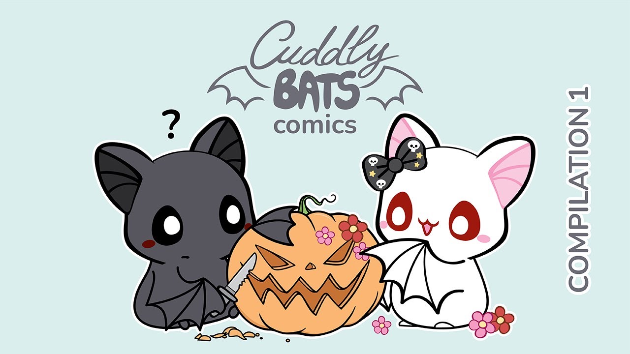 Spooky season 💜 | Cute animations of two little bats - Compilation 1 🦇 ...