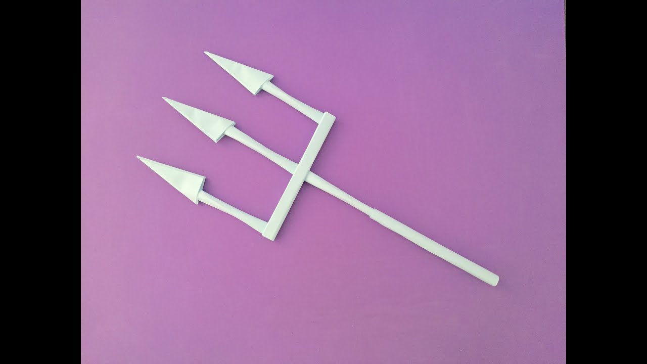 折纸 三叉戟 origami Trident พับกระดาษ ตรีศูล 종이 접기、折り紙、 оригами 、Paper art ...
