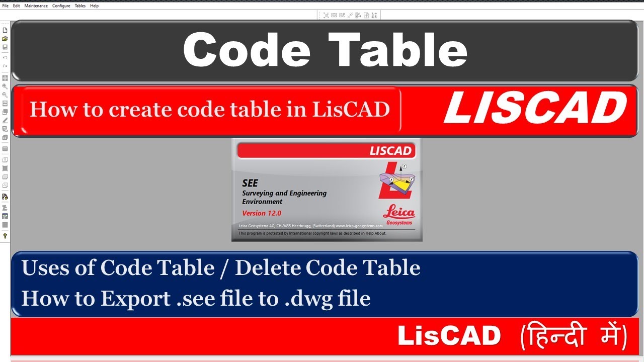 How to use Code Table in LisCAD #लिसकैड में कोड टेबल यूज़ करना सीखें # ...