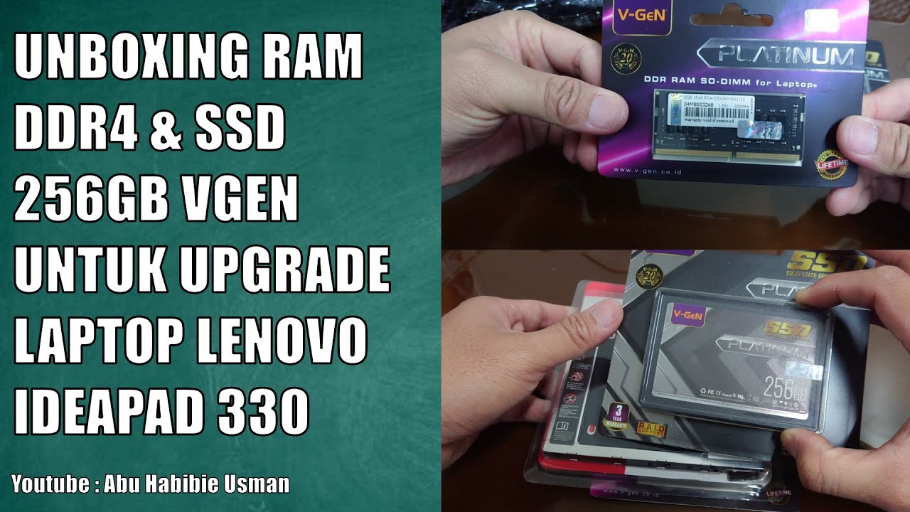 UNBOXING RAM SSD VGEN 256 HDD CANDY 9 5MM UNTUK UPGRADE LAPTOP LENOVO ...