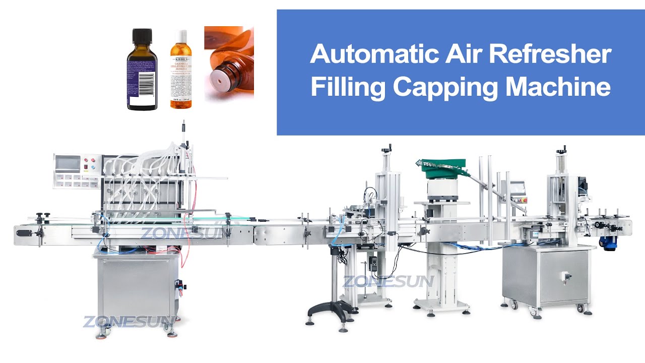 Automatic Air Refresher Filling Stopper Pressing Cap Screwing Capping ...