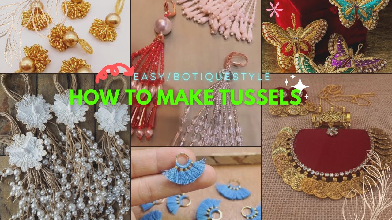 How to make TUSSELS at HOME_DUPATTA corner tussals/latkans/hanging ...