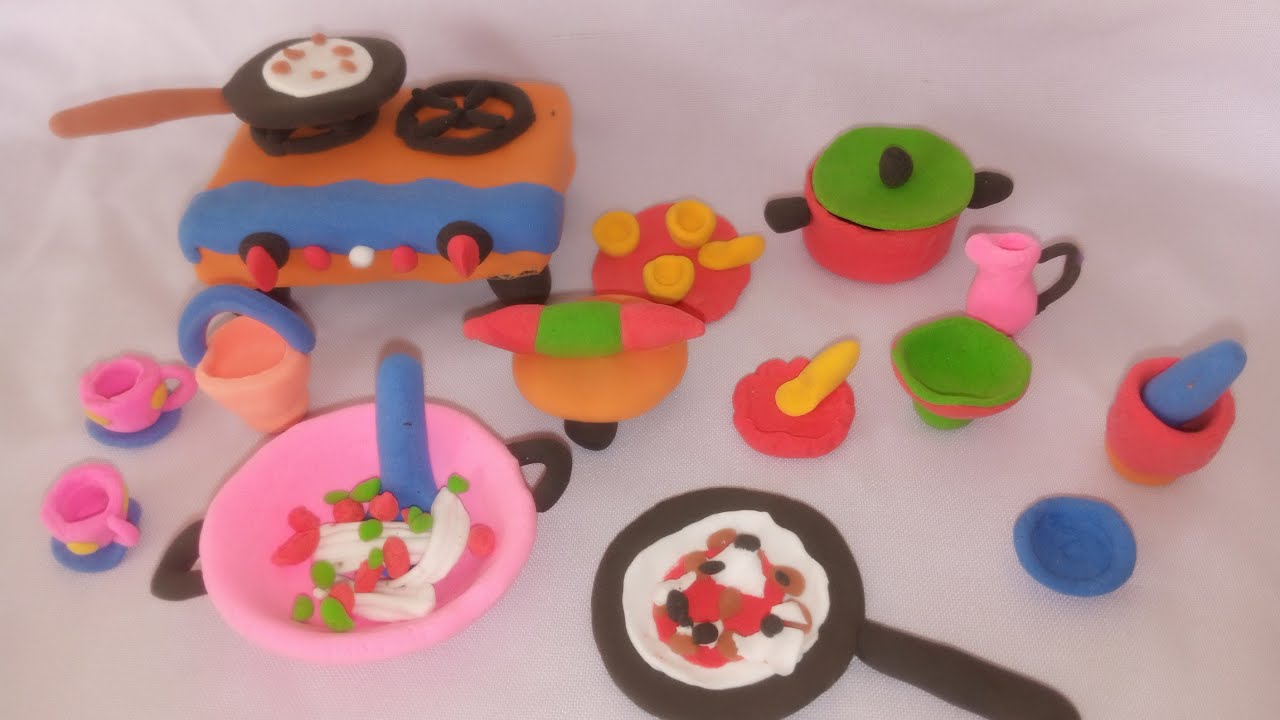 Primitive technique make handmade kitchen set with clay||Clay ANF - YouTube