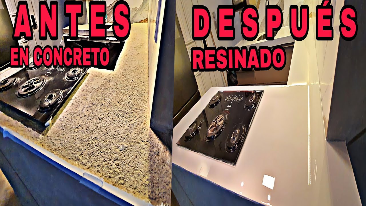 RESINA EPÓXICA SOBRE MESADA DE CONCRETO - YouTube
