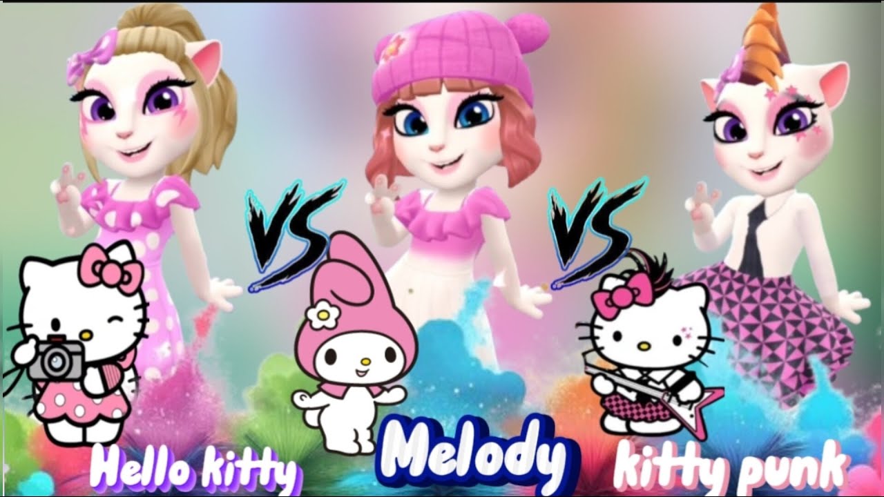 My Talking Angela 2 | Hello kitty vs My melody vs Hello kitty punk 💞 ...