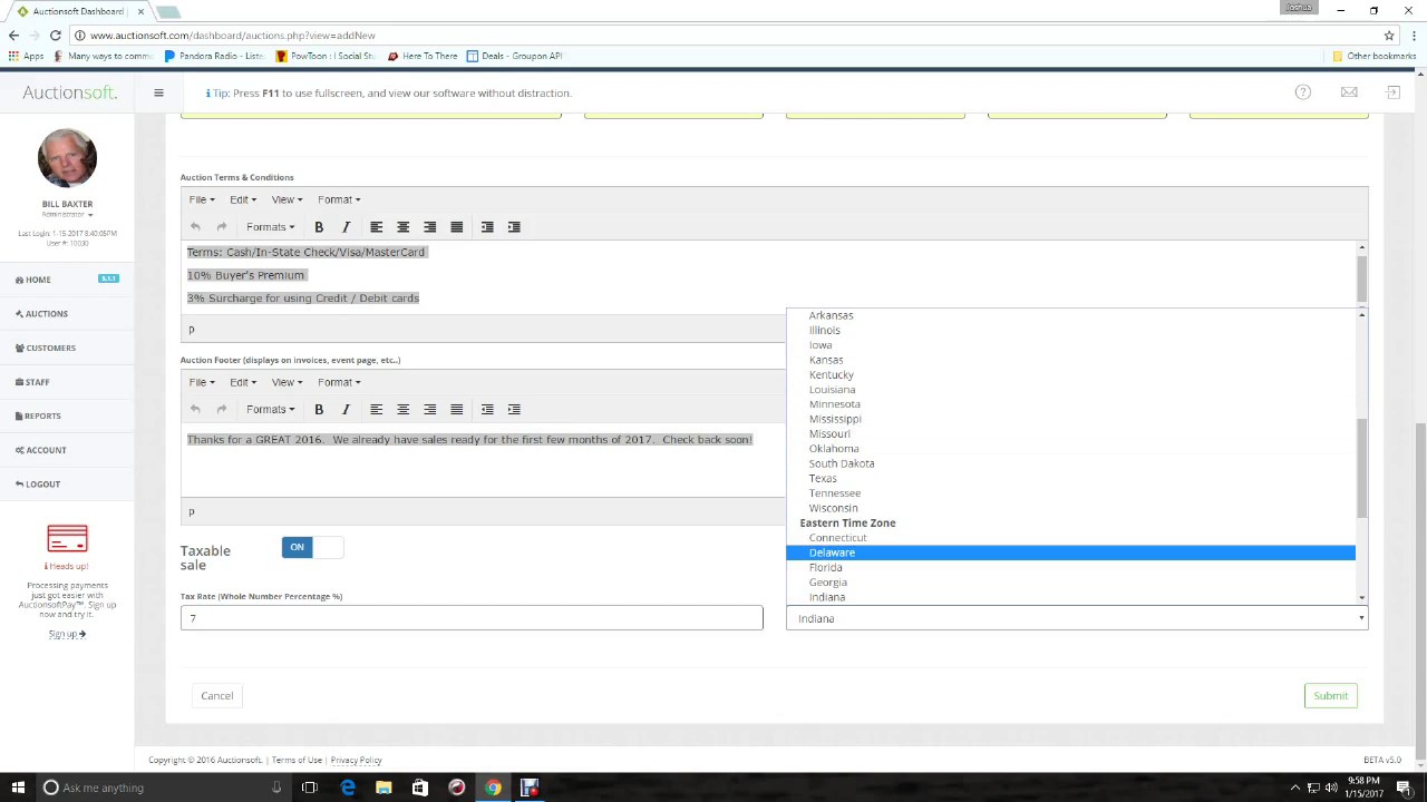 Auctionsoft - Creating a new event - uploading pix - YouTube