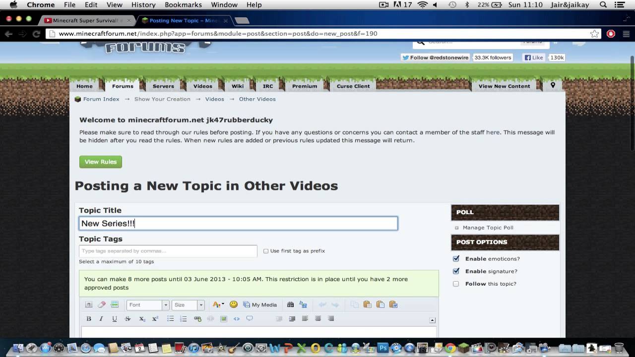 How To Post Videos On Minecraft Forums! 2013 - YouTube