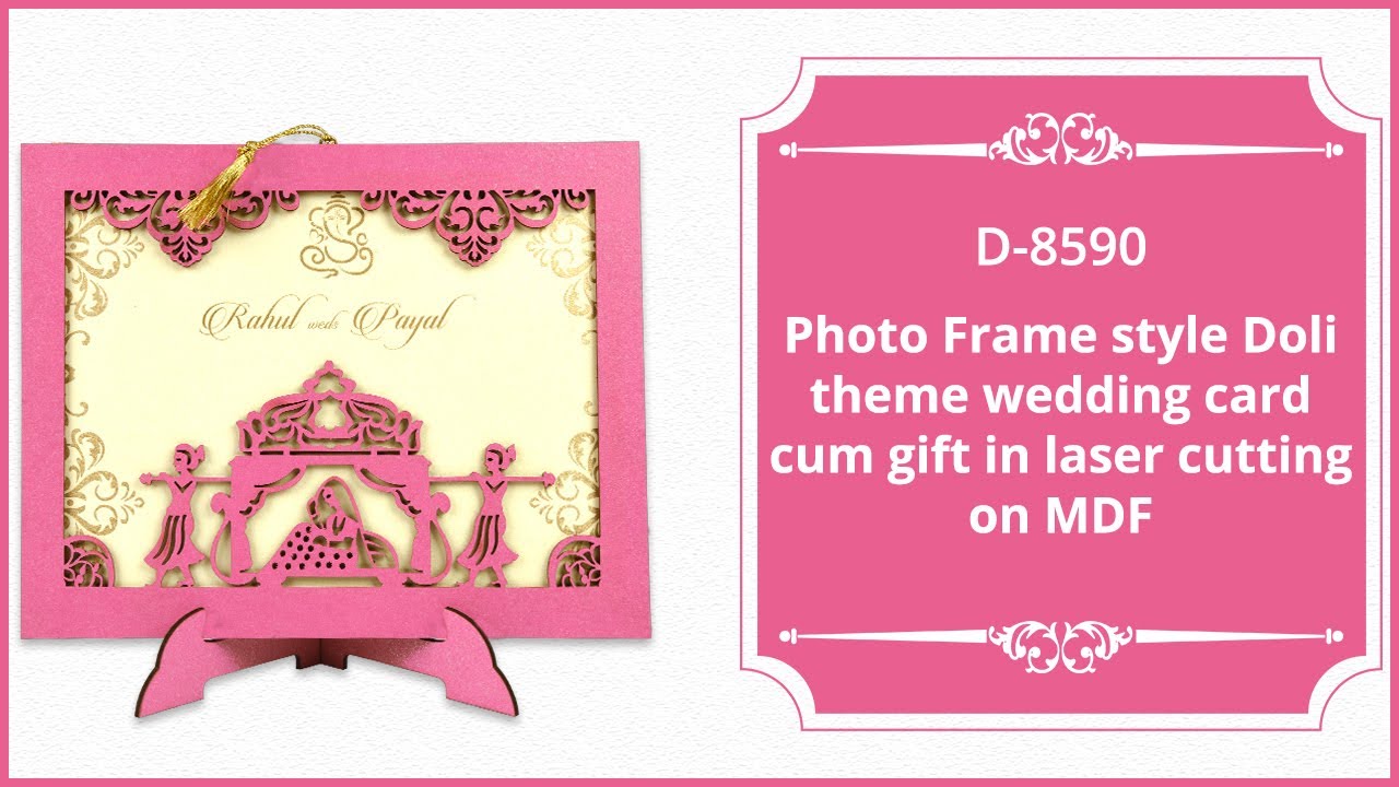 Photo Frame style Doli theme wedding card cum gift in laser cutting on ...