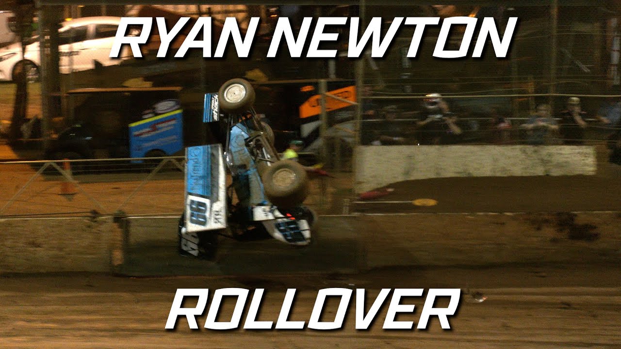 Sprintcars: Ryan Newton Rollover - Archerfield Speedway - YouTube
