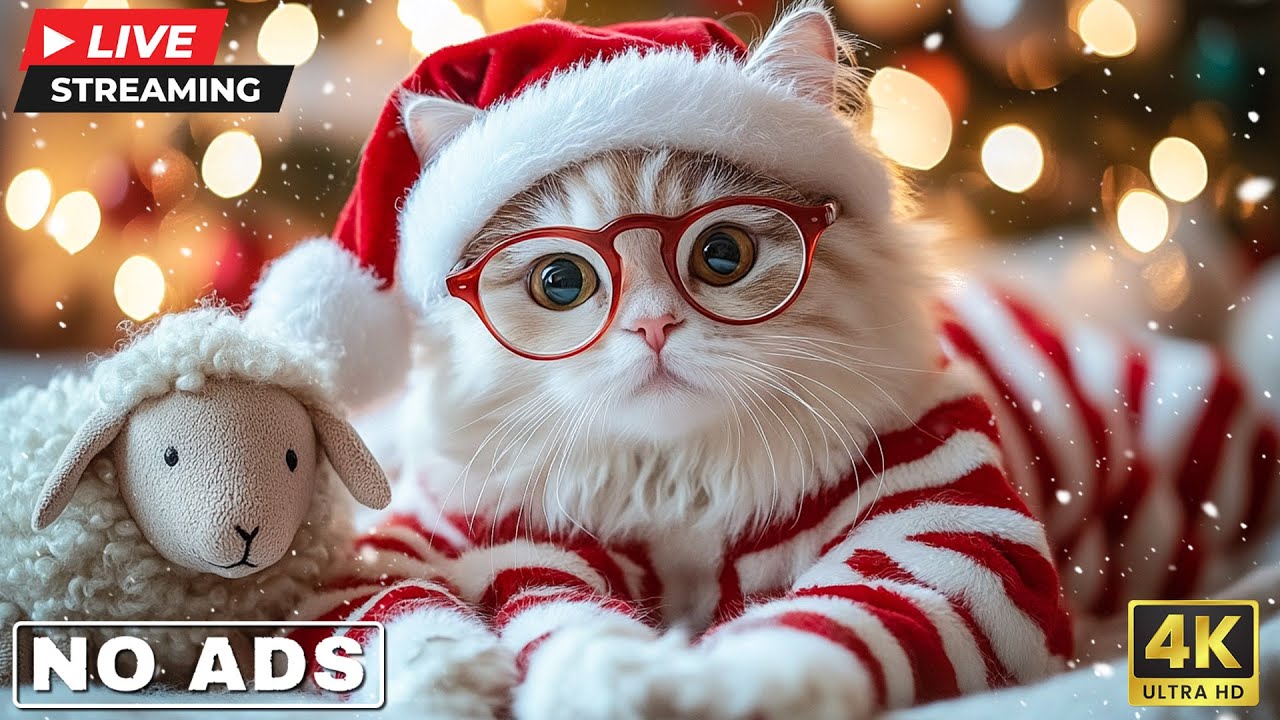 Top Christmas Music to Calm Cat Anxiety 🎅 Music for Cat to Sleep ...