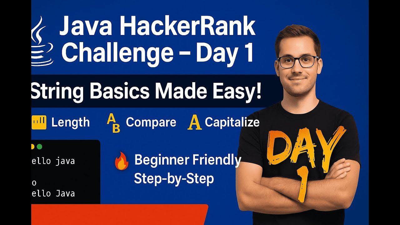 Solved HackerRank Java Strings in 5 Minutes! | Day 1 Challenge 🔥 - YouTube