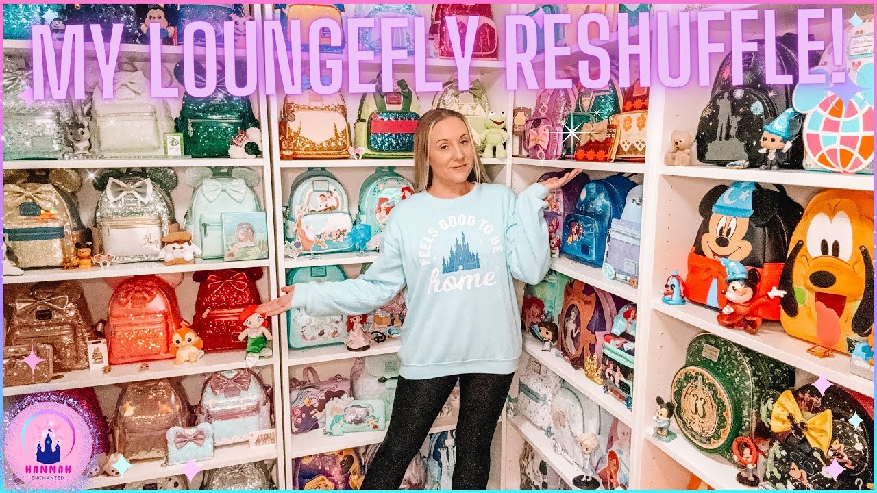 My Entire Disney Loungefly Collection Display Reshuffle Vlog Princess ...